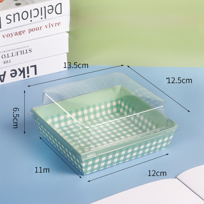 Jual POPIBake [10 PCS] HIJAU MOTIF KOTAK 11X12 11X12CM Dessert Box ...