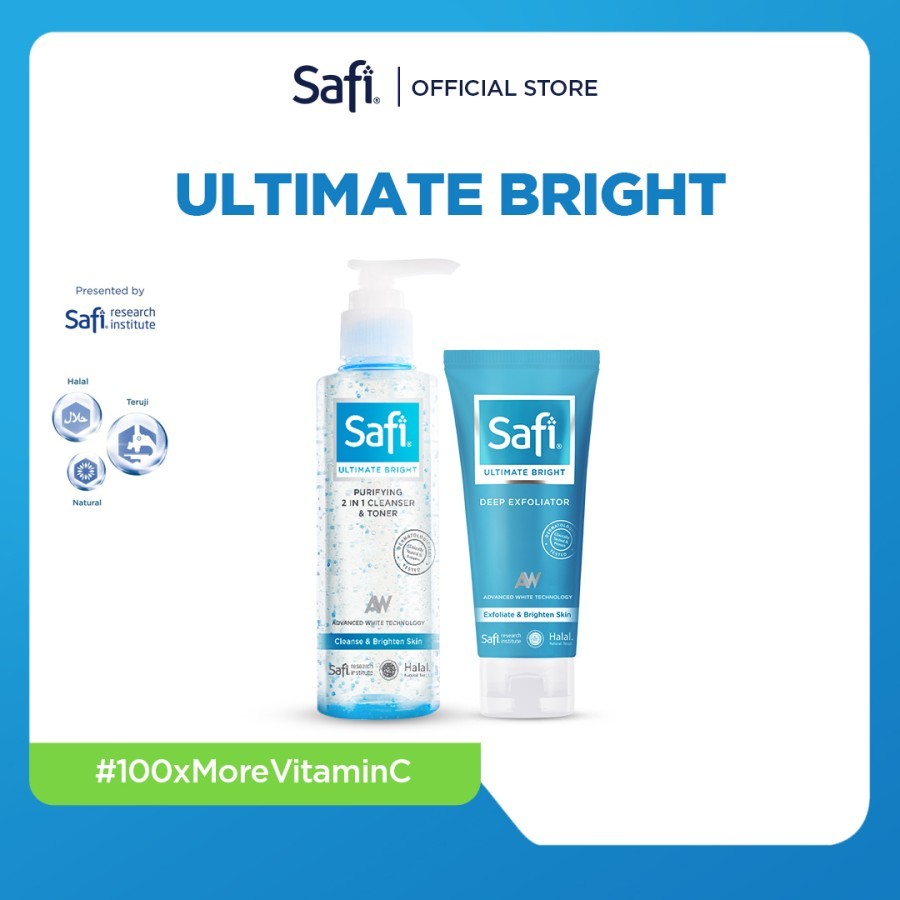 Jual SAFI Ultimate Bright - Double Cleansing Package (2in1 Cleanser & Exfo) | Shopee Indonesia