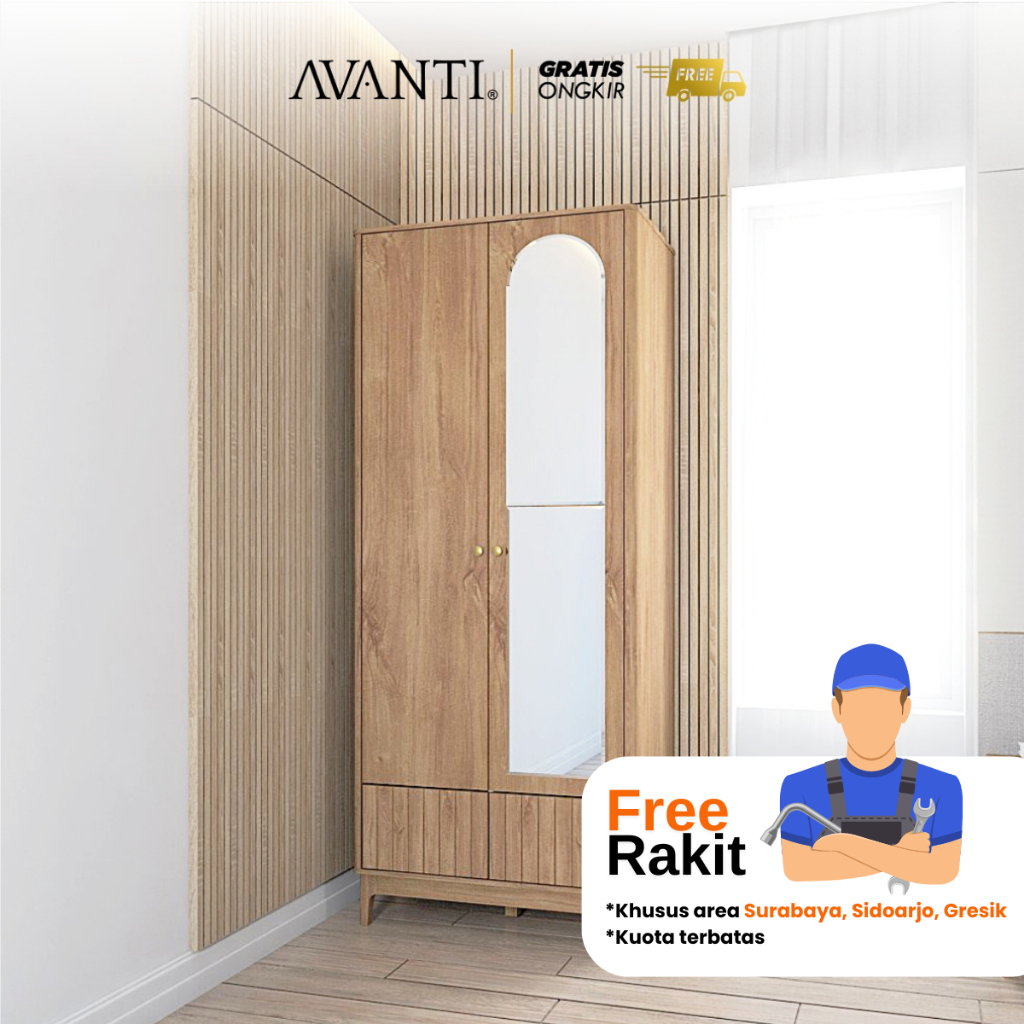 Jual Avanti Lemari Pakaian Cermin / Wardrobe 2 Pintu / MONZA LP 200 ...