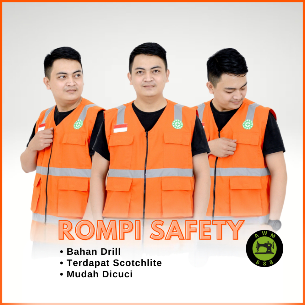 Jual Rompi safety Oren Rompi K3 Rompi proyek Rompi tambang Rompi kerja ...