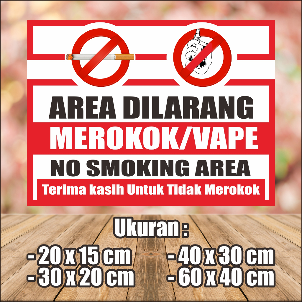 Jual STIKER AREA DILARANG MEROKOK ATAU VAPE | Shopee Indonesia