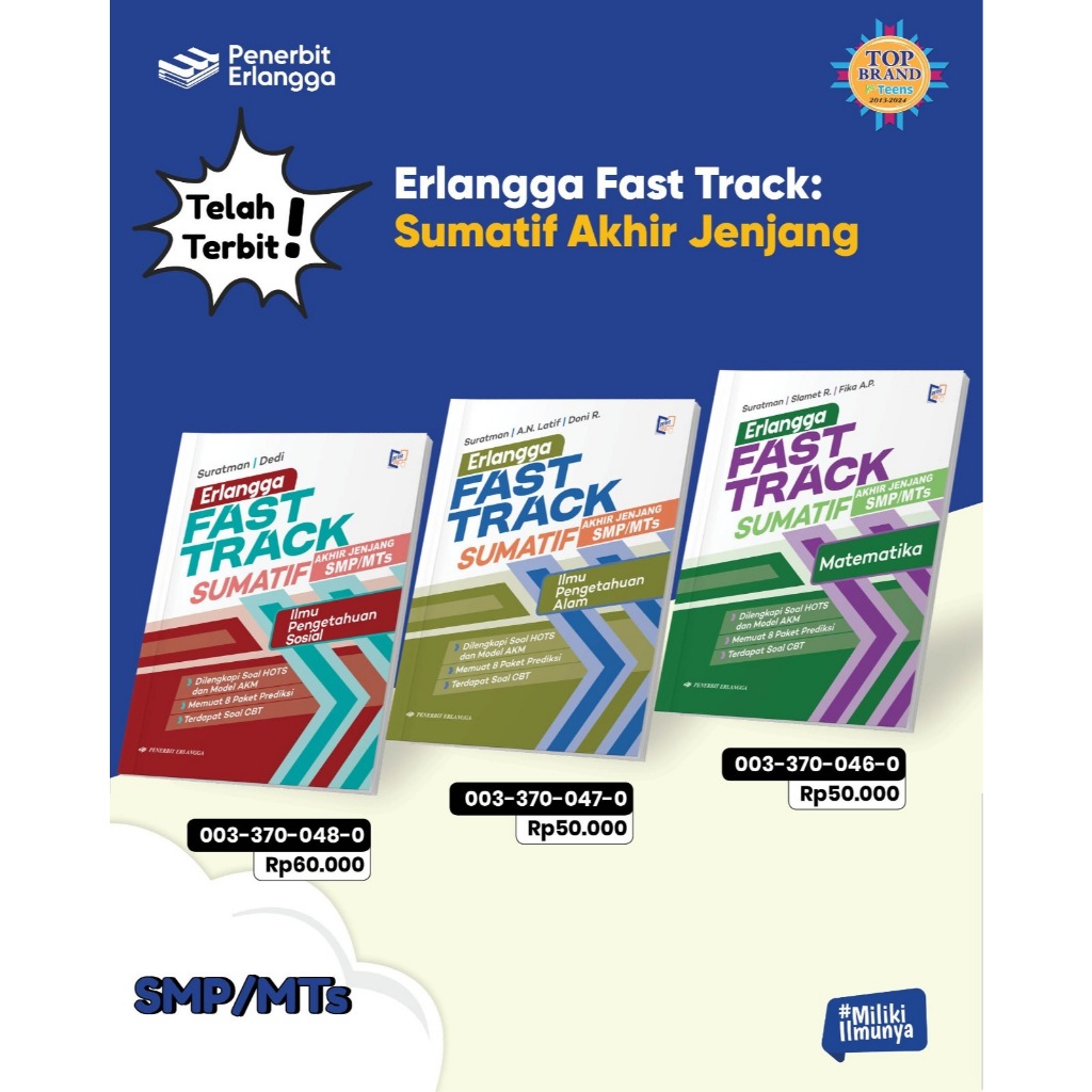 Jual BUKU ERLANGGA FAST TRACK SUMATIF SMP/MTs IPS,IPA,MATEMATIKA ...
