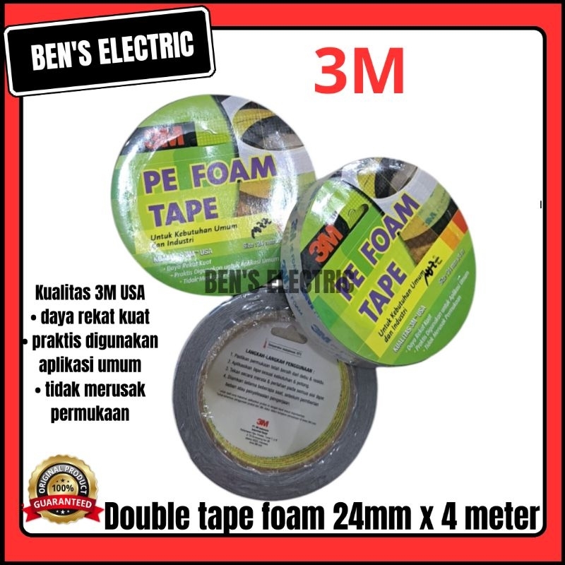Jual 3M double tape pe foam / isolasi timbal balik busa dengan daya rekat yang kuat | Shopee ...
