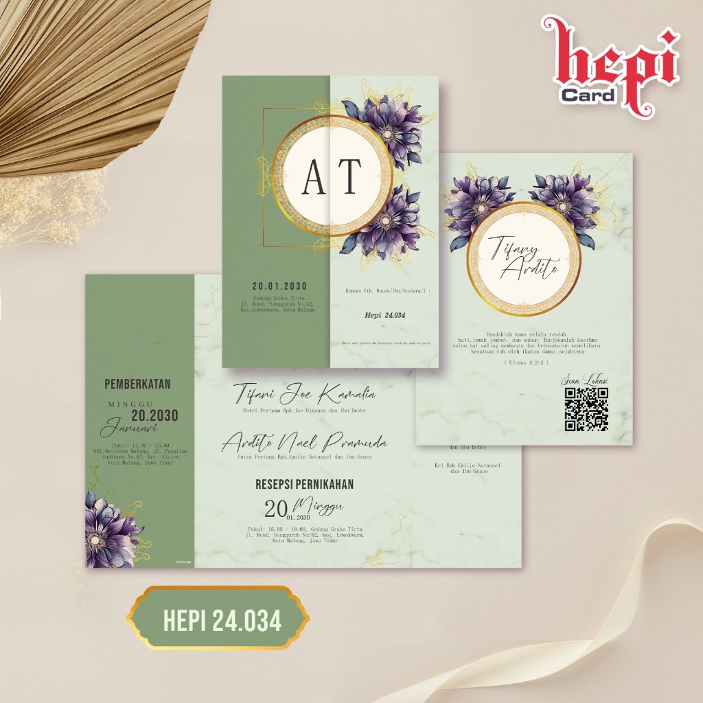 Jual Hepi 24.034 Cetak Kertas Undangan Pernikahan atau Undangan Nikah ...