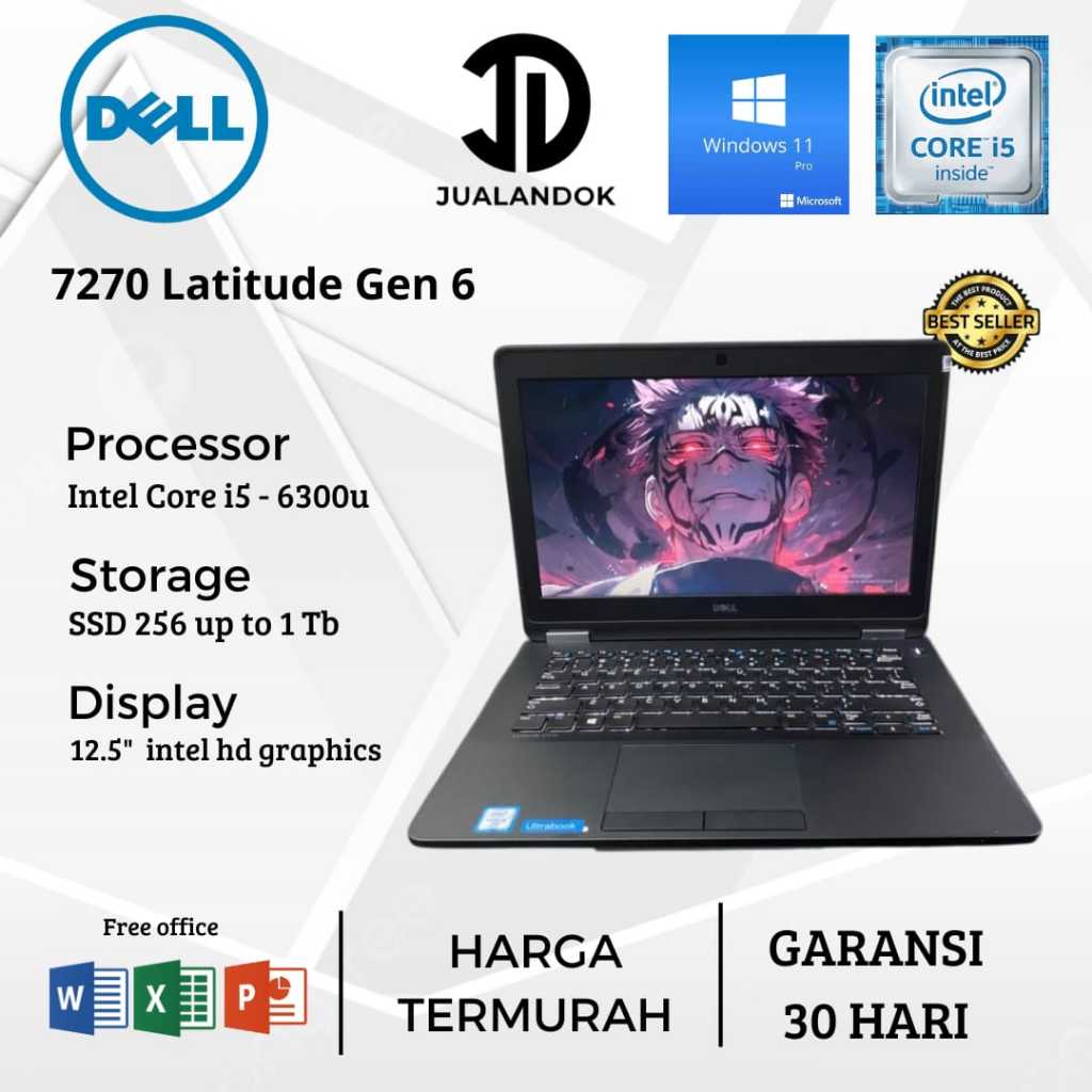 Jual Laptop Dell Latitude 7270 Core i5 Gen 6 - RAM 16GB - SSD 1TB - 12 ...