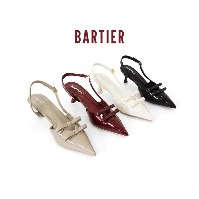 Jual BARTIER - SEPATU HEELS CASUAL WANITA MAROON HAK 5 CM SEPATU TALI ...