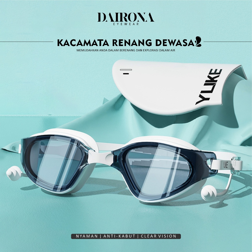 Jual Dairona Eyewear Kacamata Renang Dewasa Swimming Goggles Anti Embun ...