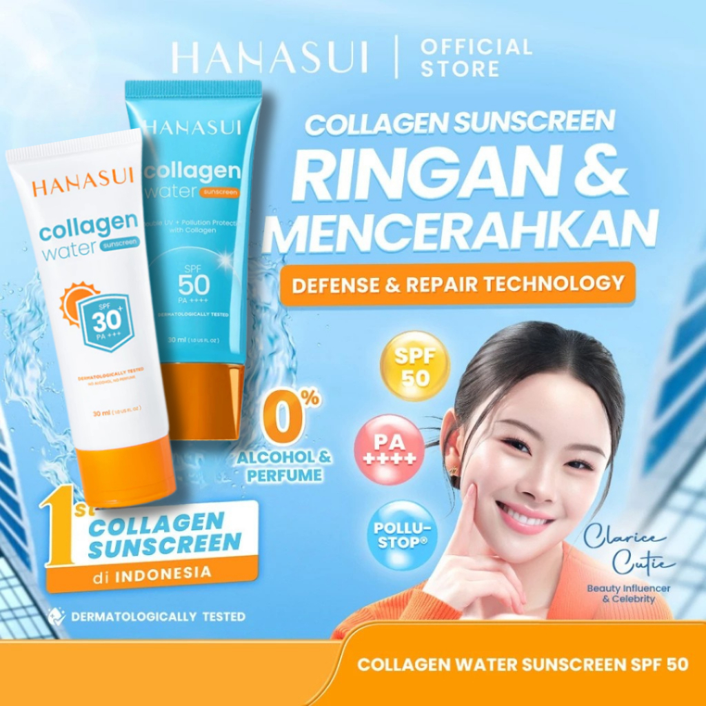 Jual MFI - Hanasui Collagen Water Sunscreen Spf 50 // SPF 30 PA ...