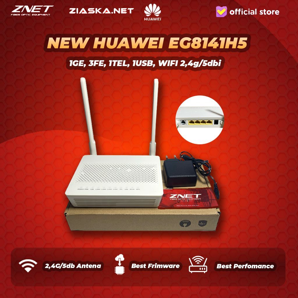 Jual Ont Modem Router Huawei Xpon EG8141H5 Adaptor dan BOX 2,4g 5dbi ...