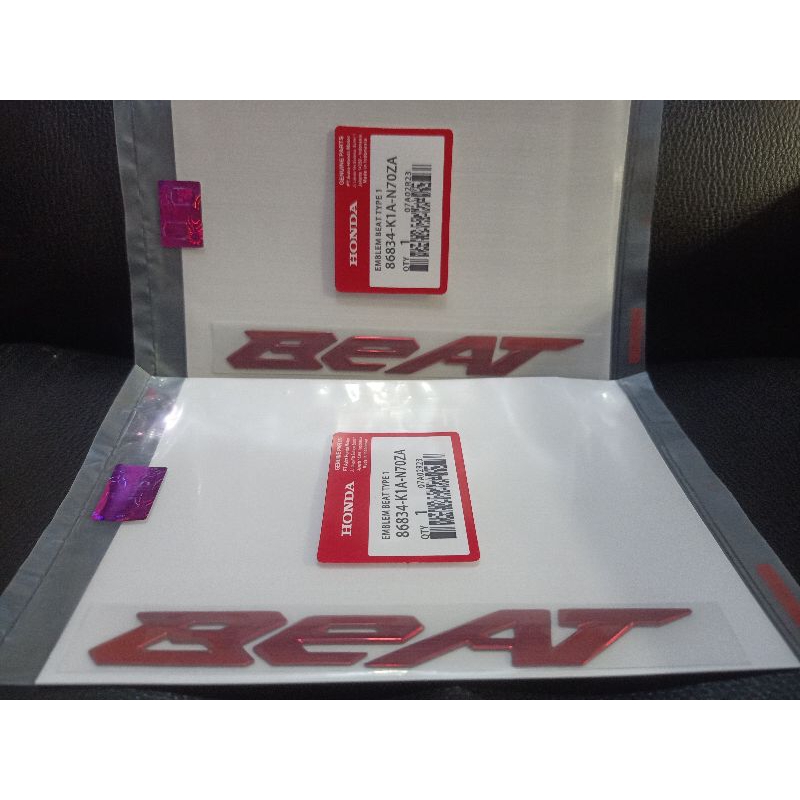 Jual emblem honda BEAT deluxe warna merah (set) | Shopee Indonesia