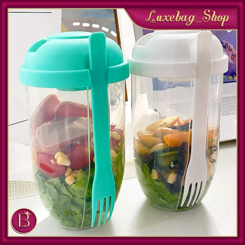 Jual LB Botol Salad 1000ML dengan Sendok Garpu + Botol Saus Kecil ...
