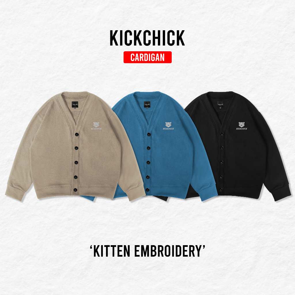 Jual Kickchick Cardigan Kitten Logo Embroidery | Oversize Outer ...