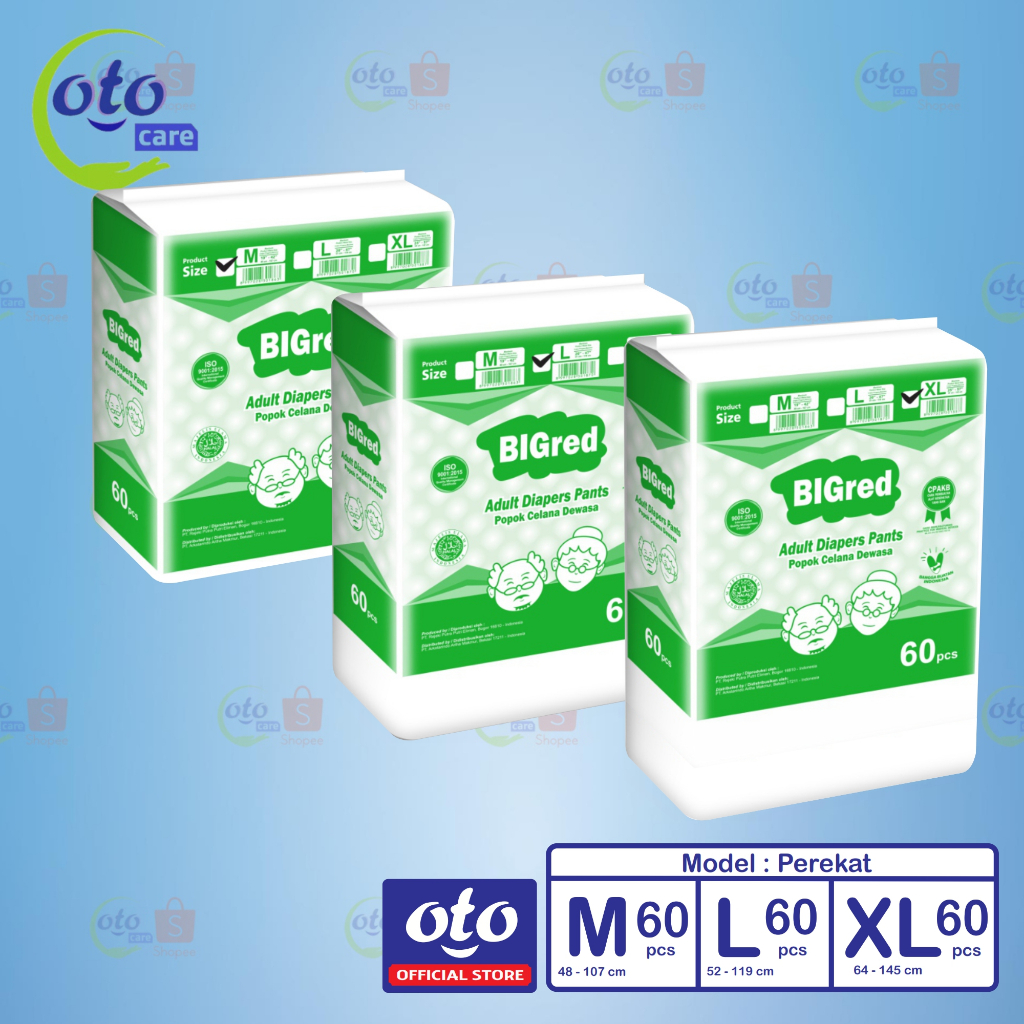Jual BIGred Adult Diapers Pants Popok Dewasa Celana M L XL XXL isi 60 pcs | Shopee Indonesia