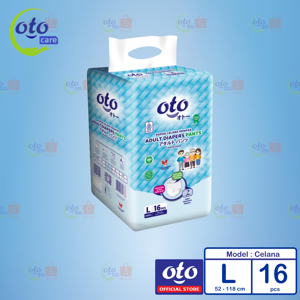 Jual OTO Popok Dewasa model Celana Adult Diapers PANTS size L 16 pcs | Shopee Indonesia