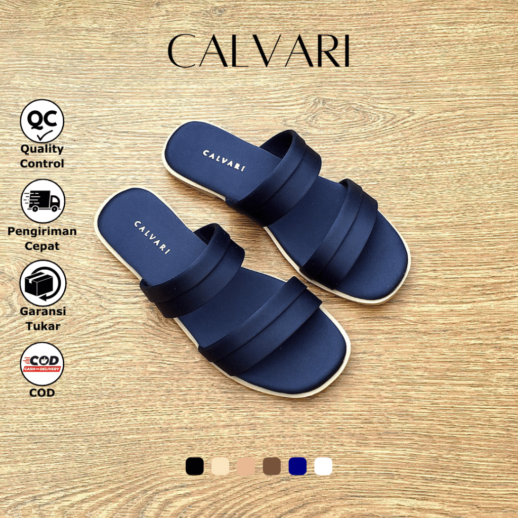 Jual CALVARI - BELLA Sandal Wanita Korea Teplek Casual Kekinian Size 36 ...