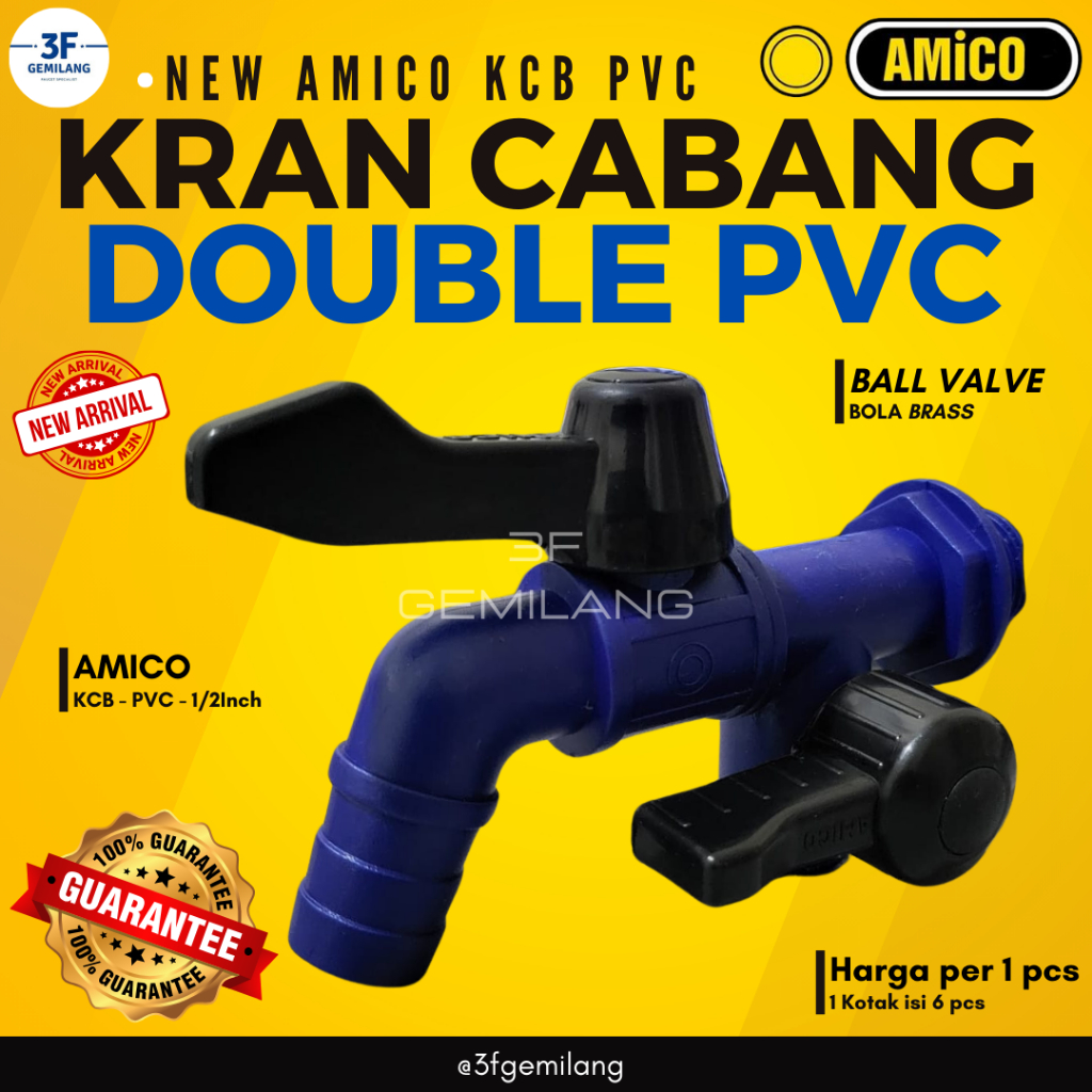 Jual AMICO - Kran Keran Air PVC Shower CABANG DOUBLE Mesin Cuci Bola ...