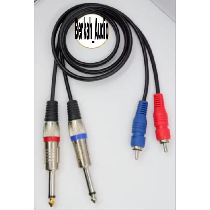 Jual Kabel Jack audio jack 2 akai mono to 2 rca termurah | Shopee Indonesia