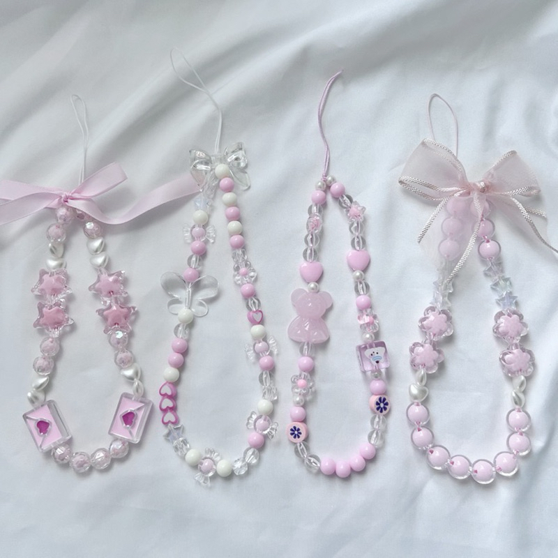 Jual POMOMO - #PS9 Phone Strap Pink Cute Aesthetic | Gantungan HP Korea ...