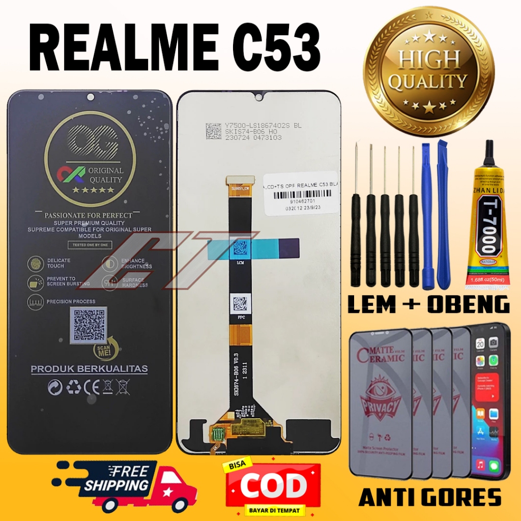 Jual LCD TOUCHSCREEN REALME C53 LAYAR SENTUH ORIGINAL ORI ALL MEREK ...