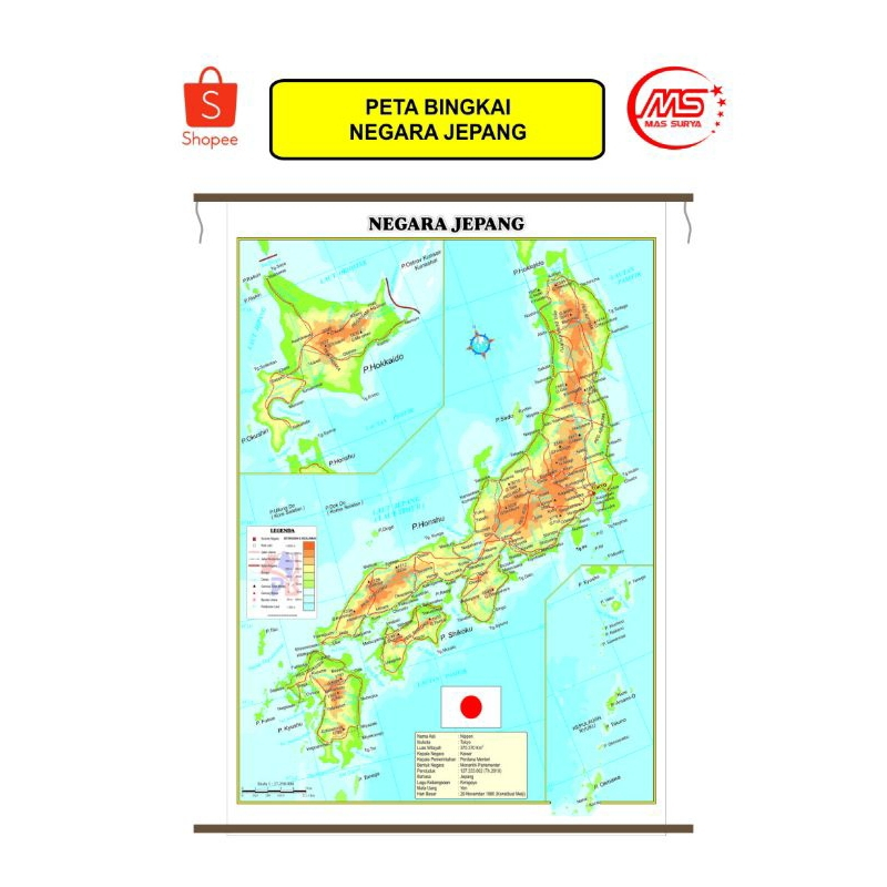 Jual Peta bingkai negara Jepang ukuran kecil 102 x 72cm | Shopee Indonesia