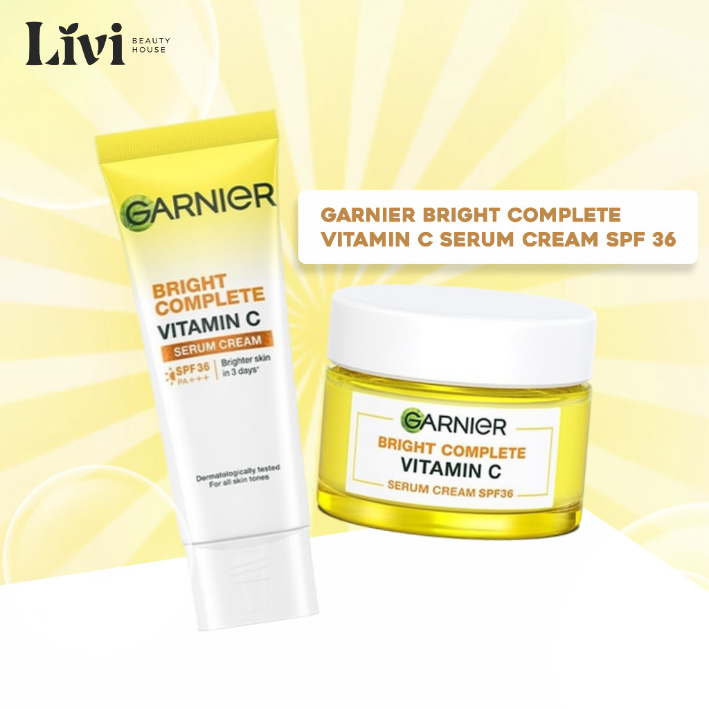 Jual LIVI - Garnier Bright Complete Vitamin C Serum Cream SPF 36(CEK DESKRIPSI) | Shopee Indonesia