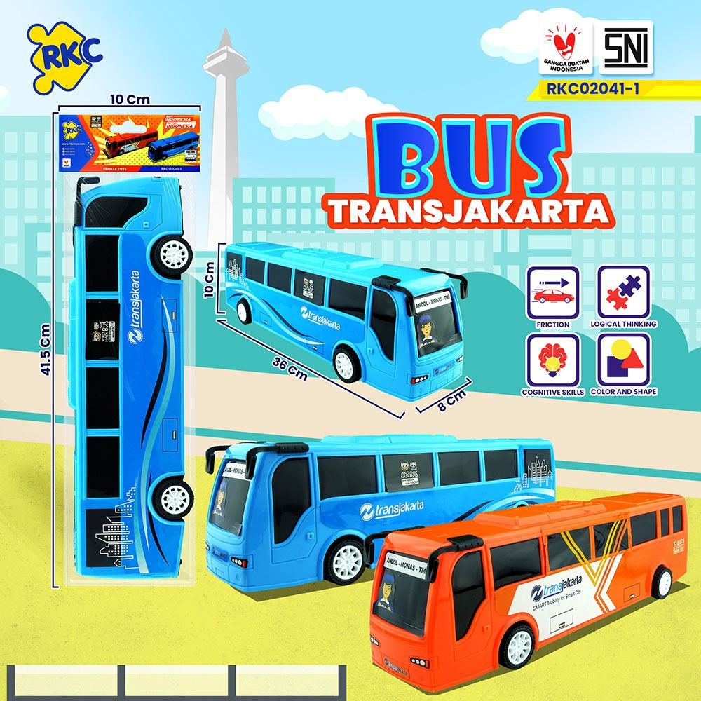 Jual (COD) Mainan Anak Mobilan Bus Transjakarta Air Crew Sim Polisi ...