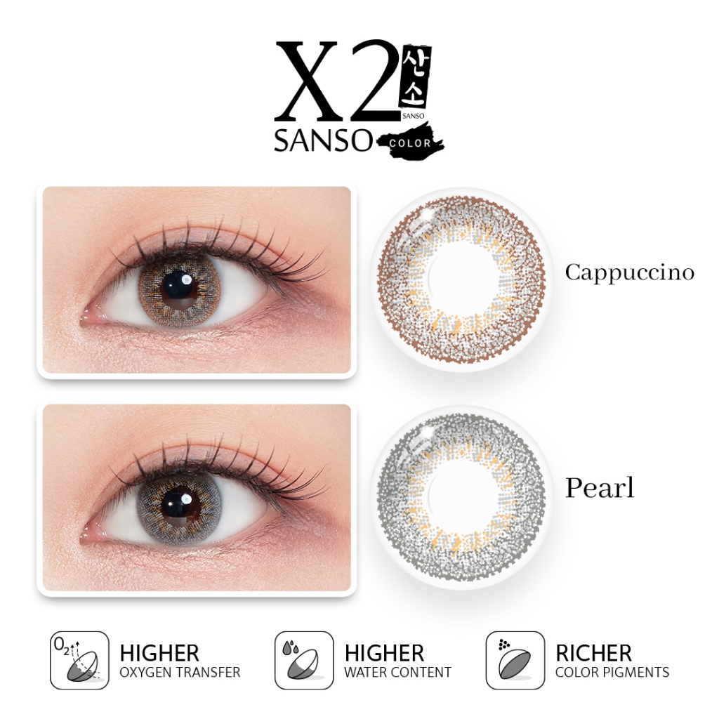 Jual X2 Sanso Color - Cappuccino | Pearl | X2 Softlens | Soflens Brown ...