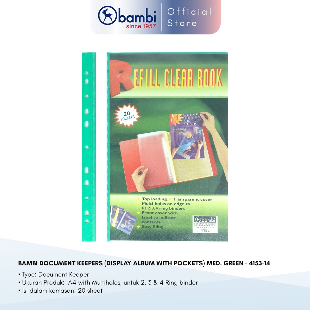Jual Bambi Dokumen Folder A4 Isi 20 Pocket Tipe Document Pocket Edisi ...