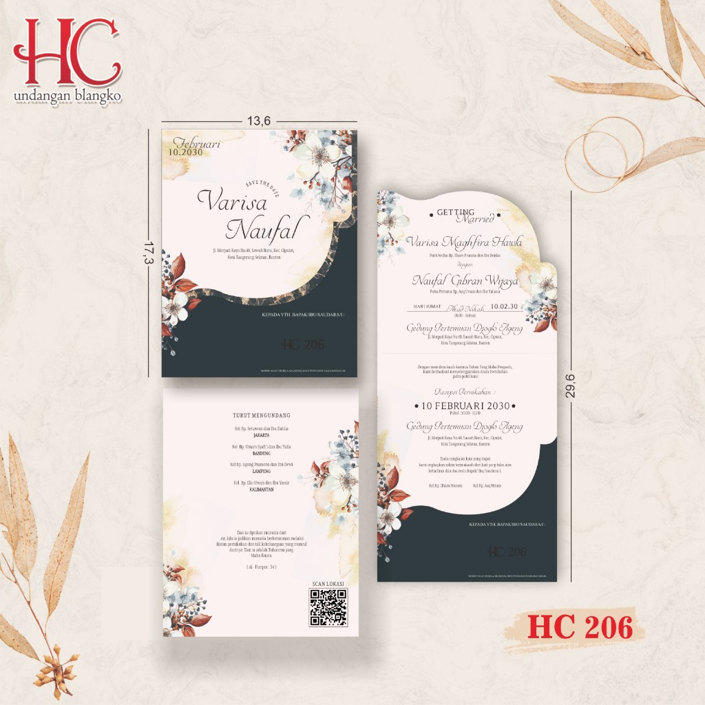 Jual Undangan Nikah HC 206 Cetak Undangan Pernikahan atau Undangan ...