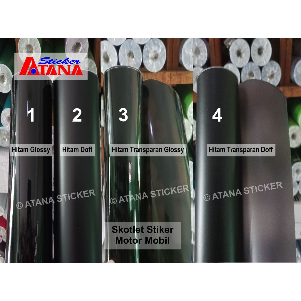Jual Skotlet Hitam Glossy Doff Transparan Bening Smoke Hybrid Stiker Anti Gores Decal Motor ...