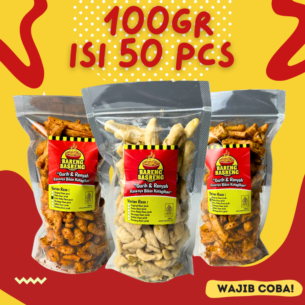 Jual Paket Usaha Basreng Reseller 100 Gram Isi 50 Pack Camilan Jajanan ...
