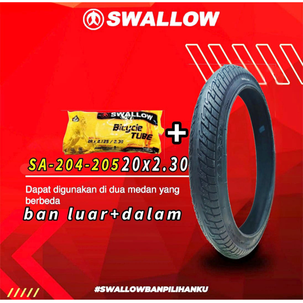 Jual ban sepeda BMX luar dalam 20x2.30 swallow / ban sepeda ukuran 20 inc siap pakai | Shopee ...