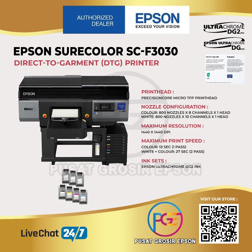 Jual Printer Epson SC-F3030 SCF3030 SCF 3030 Direct-to-Garment Printer ...