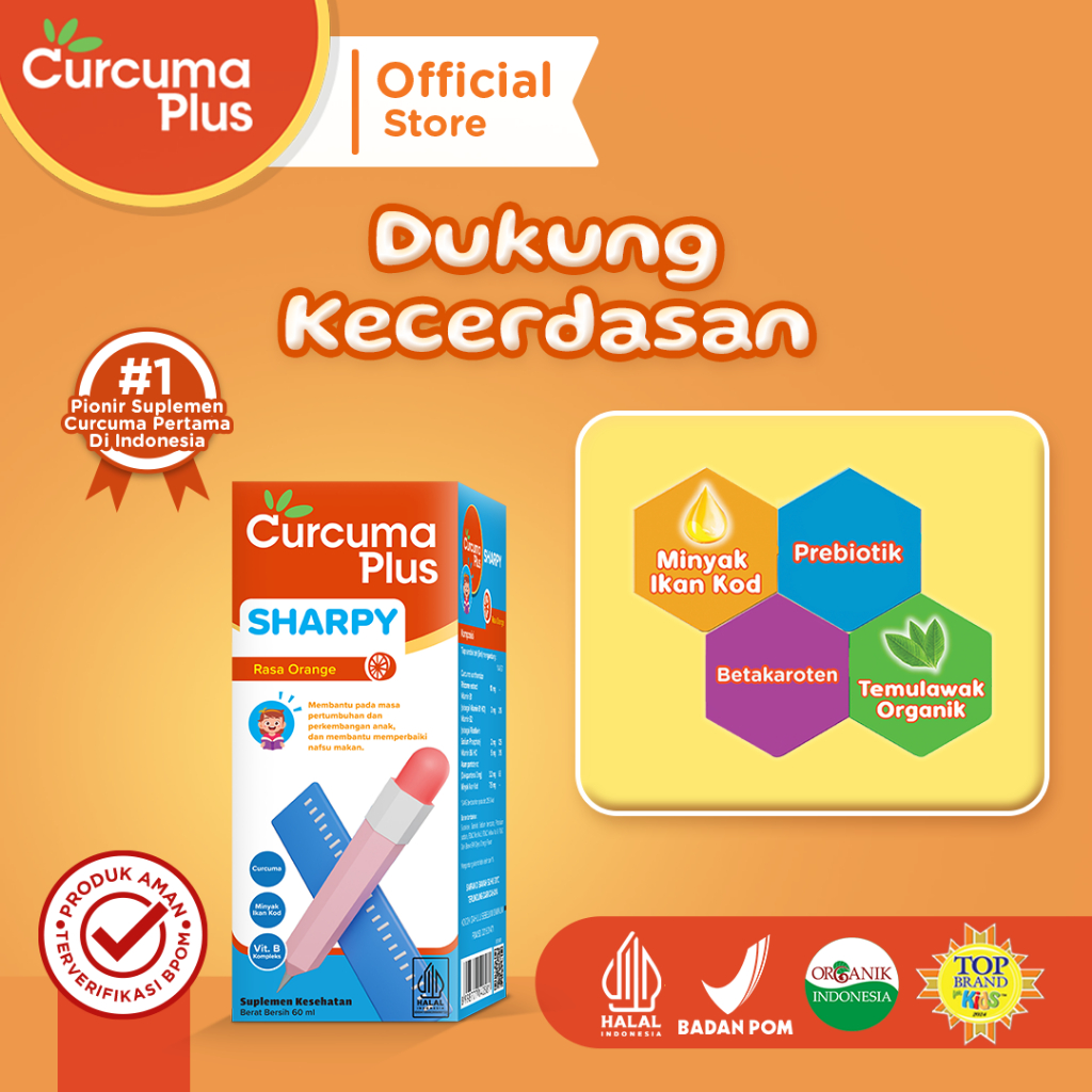 Jual Curcuma Plus Sharpy Sirup Vitamin Mendukung Perkembangan Otak ...