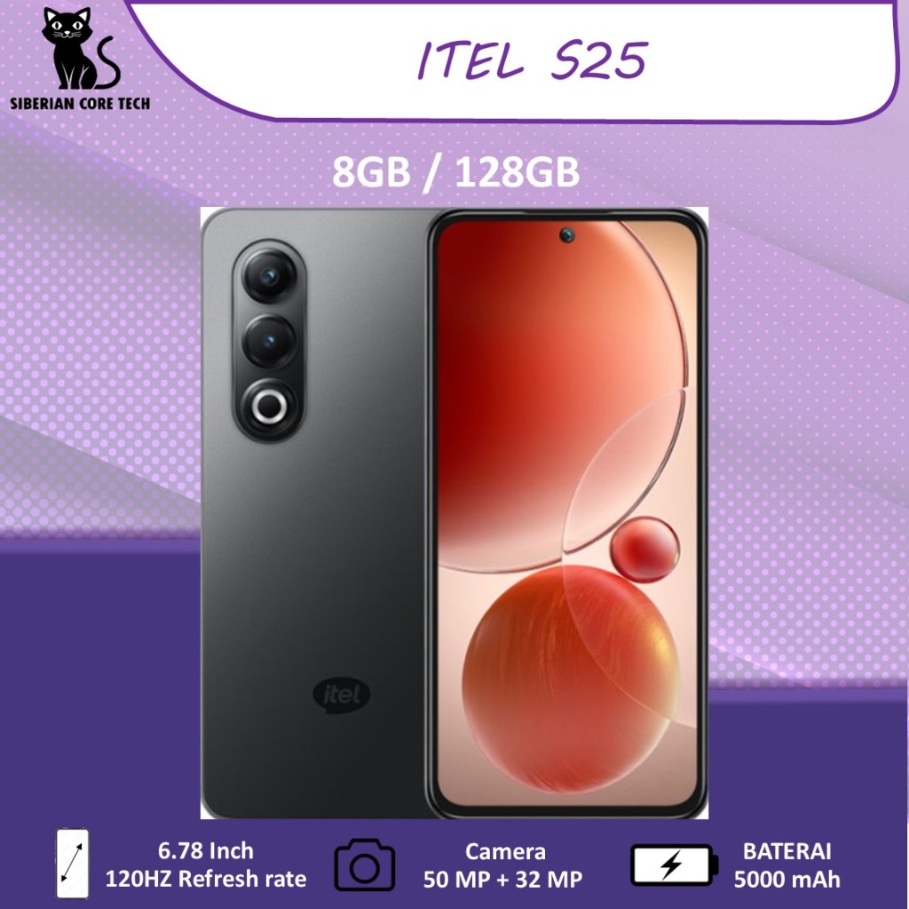 Jual ITEL S25 [8GB/128GB] AMOLED 5000mAh BLACK GARANSI RESMI | Shopee Indonesia