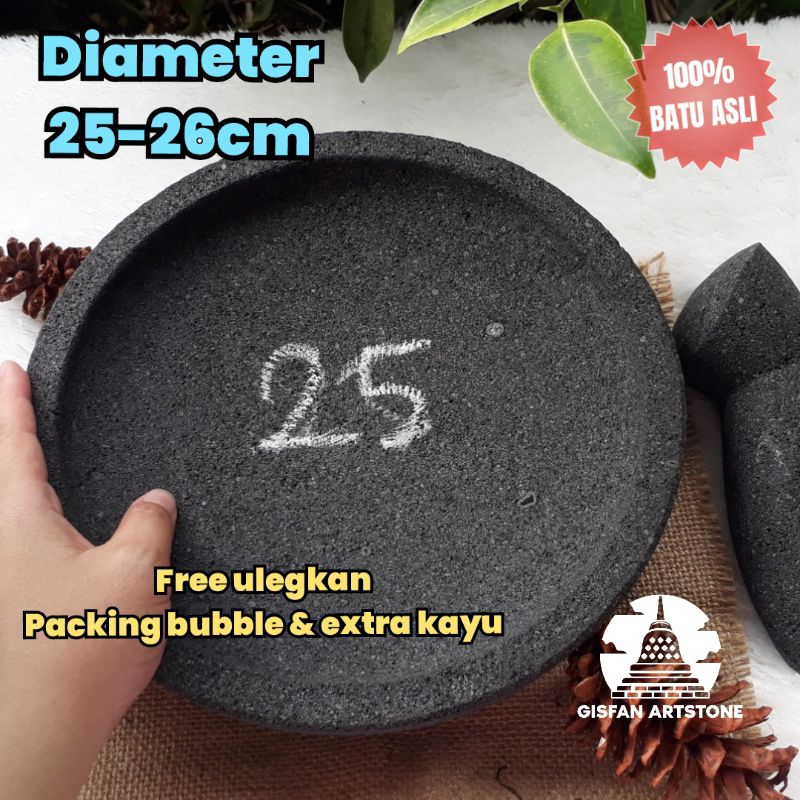 Jual (Packing kayu) Cobek coet layah lemper 25-26cm ukuran tanggung 100 ...