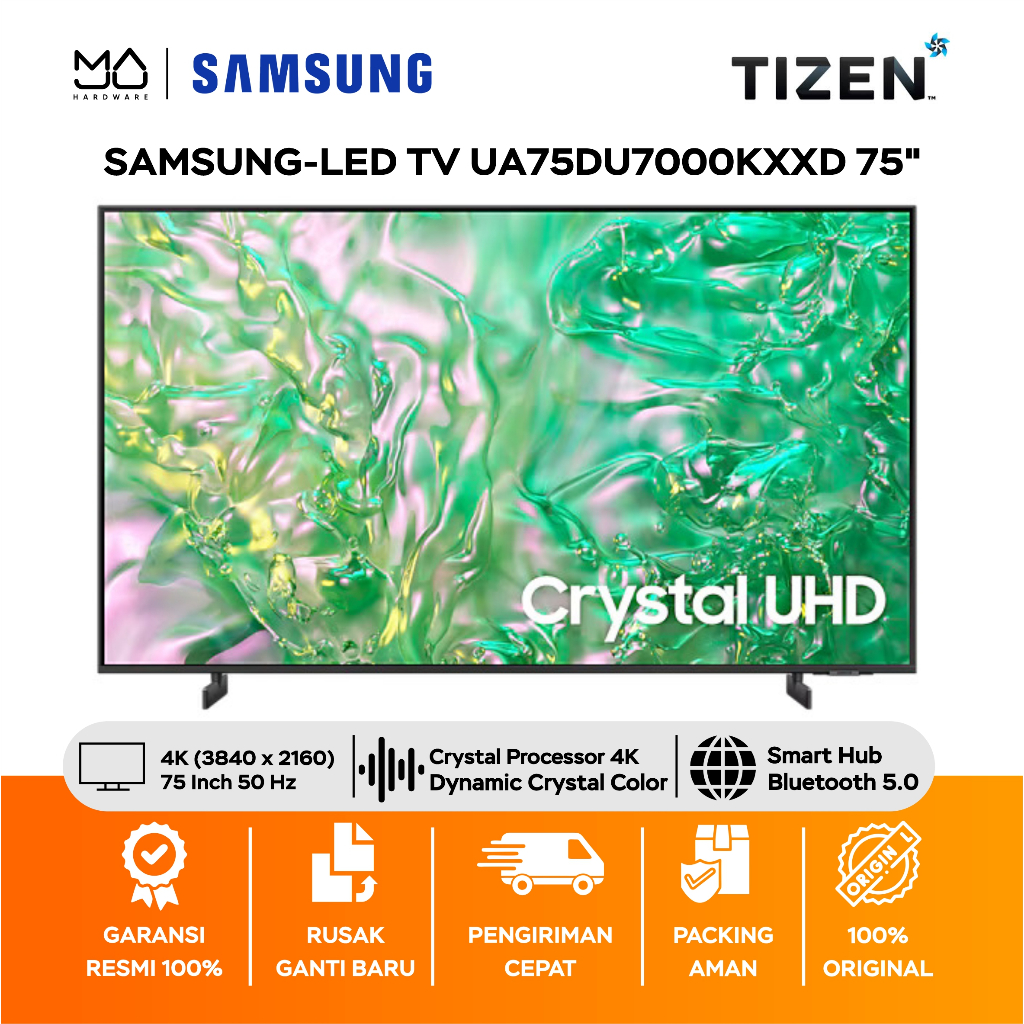 Jual Samsung 75" Crystal UHD 4K DU7000 4K Smart TV - UA75DU7000KXXD - Garansi Resmi | Shopee ...