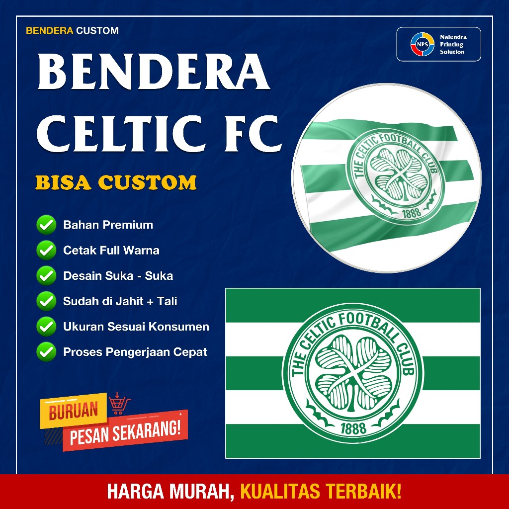 Jual Bendera Celtic FC Bisa Custom/Custom Bendera | Shopee Indonesia