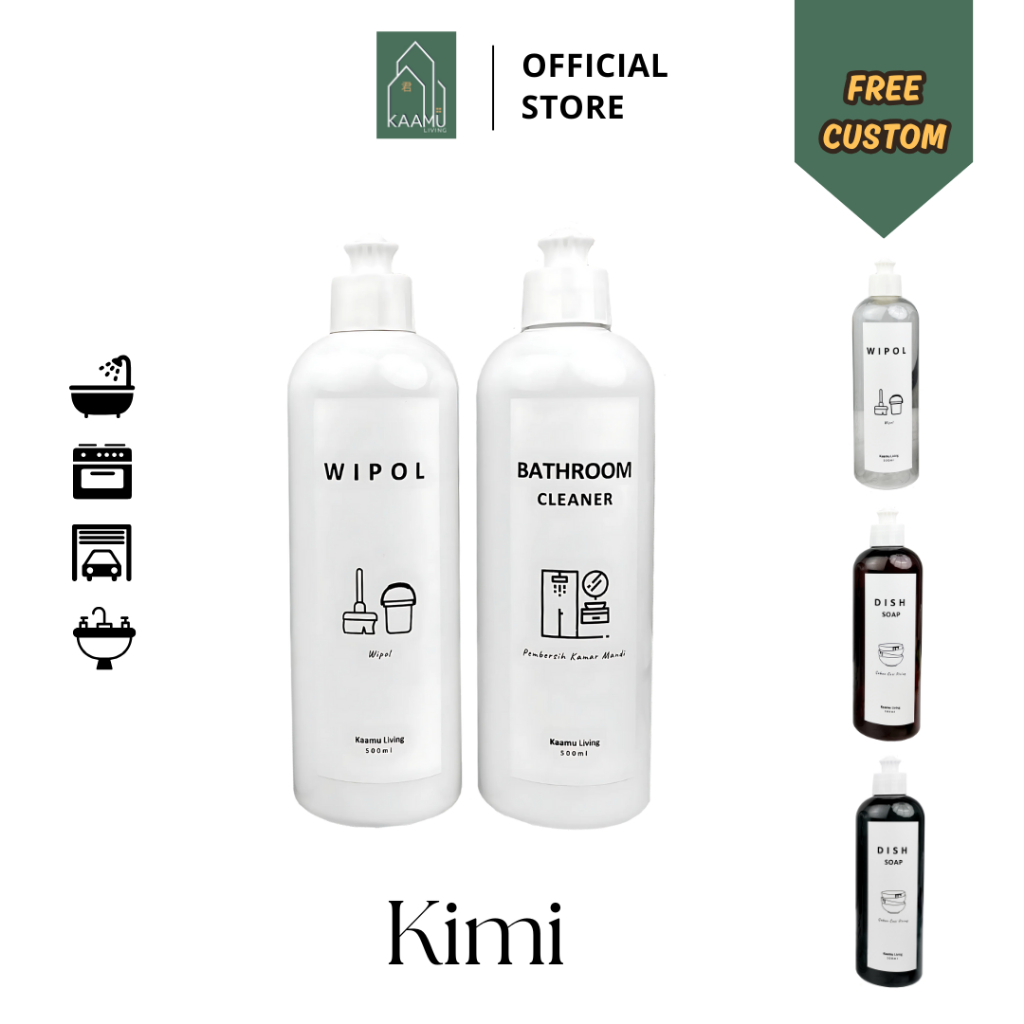 Jual KAAMU LIVING - KIMI Tally Putih 500ml Neck 28mm Botol Sabun Sunlight Tutup Popit | Tempat ...