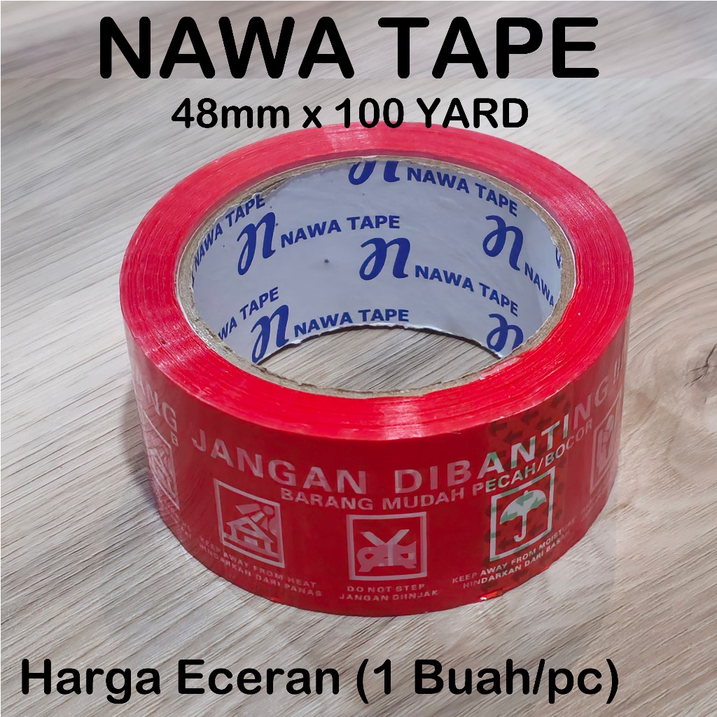 Jual LAKBAN FRAGILE MERAH MERK NAWA TAPE 48 X 100 YARD ECO - ISOLASI ...