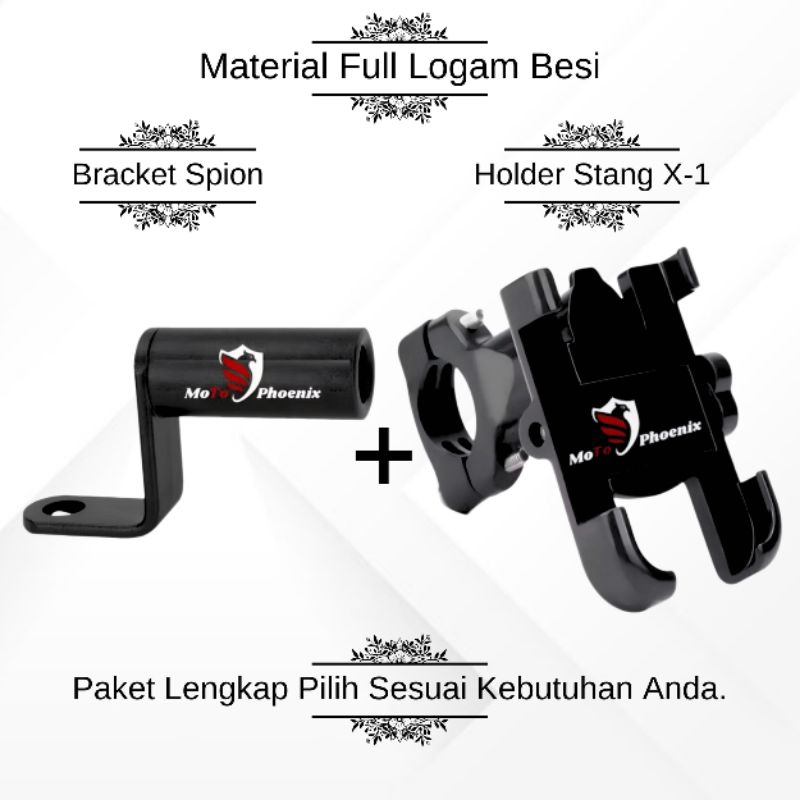 Jual FULLSET Holder Stang Motor X-1 + Bracket Dudukan Holder Motor ...
