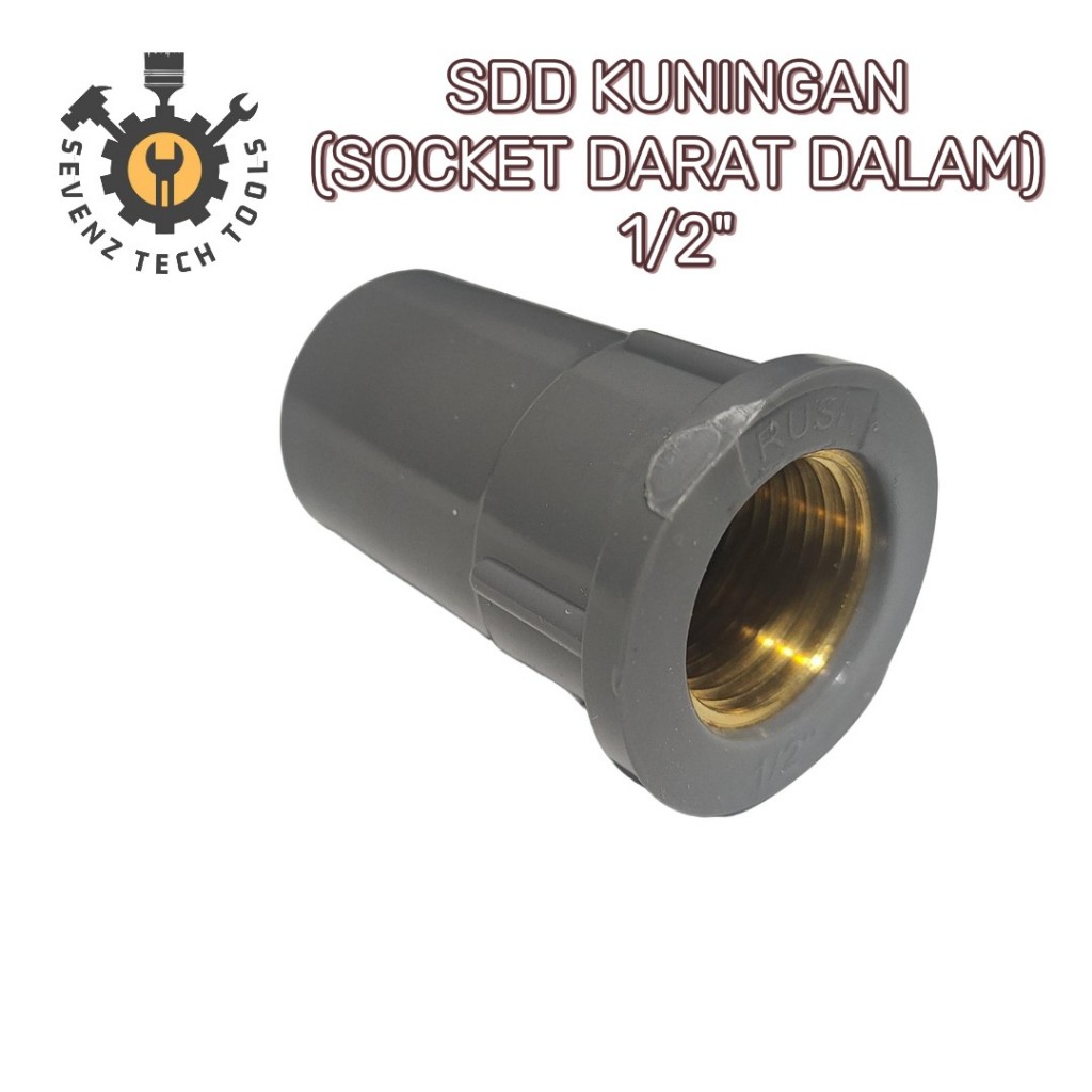 Jual SDD SOCKET DRAT DALAM KUNINGAN 1/2" SOK DRAT DALAM KUNINGAN ...