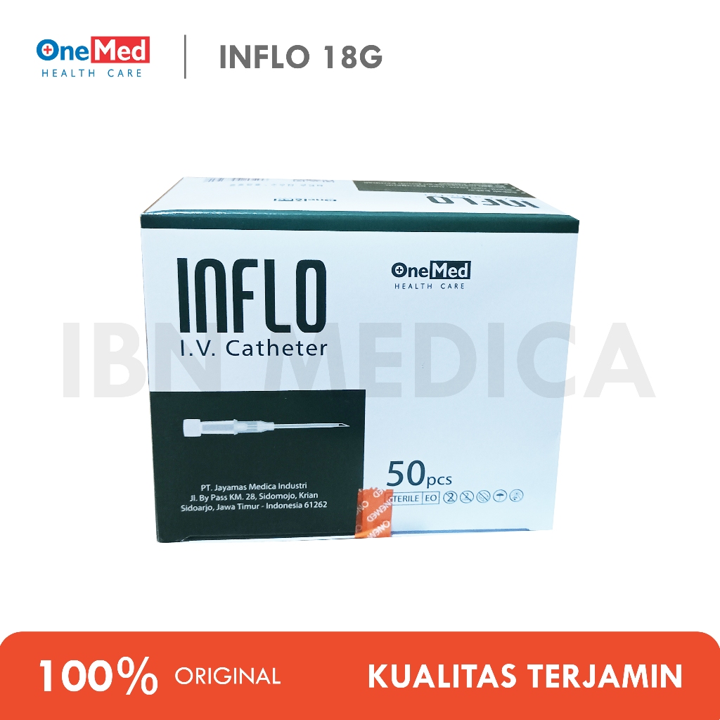 Jual Infloo IV Cathetere 18G Onemed / Inflo 18G Onemed | Shopee Indonesia