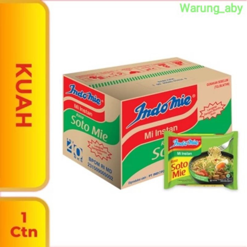 Jual Indomie Kuah Soto Mie 1 Dus Isi 40 Pcs | Indomie Kuah | Indomie ...