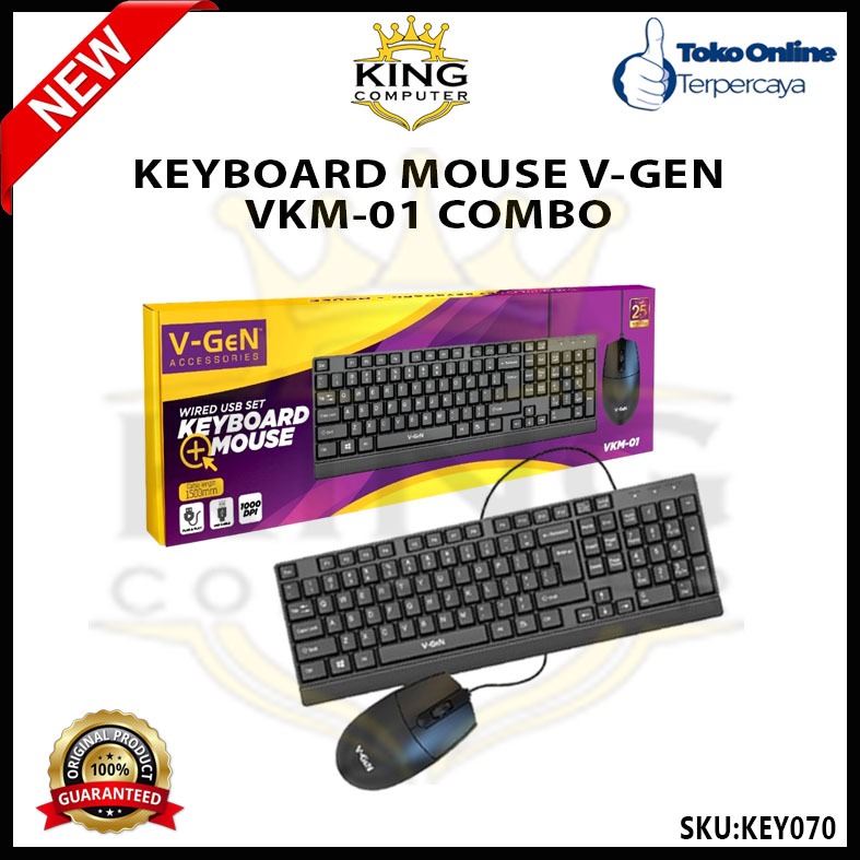 Jual PAKET KEYBOARD MOUSE V-GEN VKM-01 COMBO | Shopee Indonesia