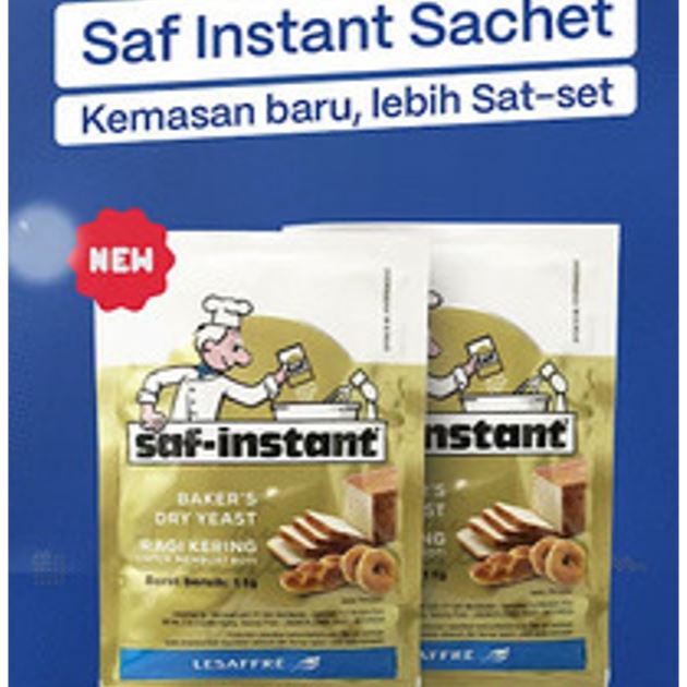 Jual Saf Instant Sachet 4 x 11gr / 4x11 gr | Ragi Instant Roti Kering ...
