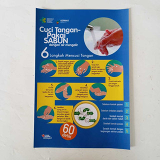 Jual Poster Cara Cuci Tangan Pakai Sabun Versi Nakes - Biru Muda ...