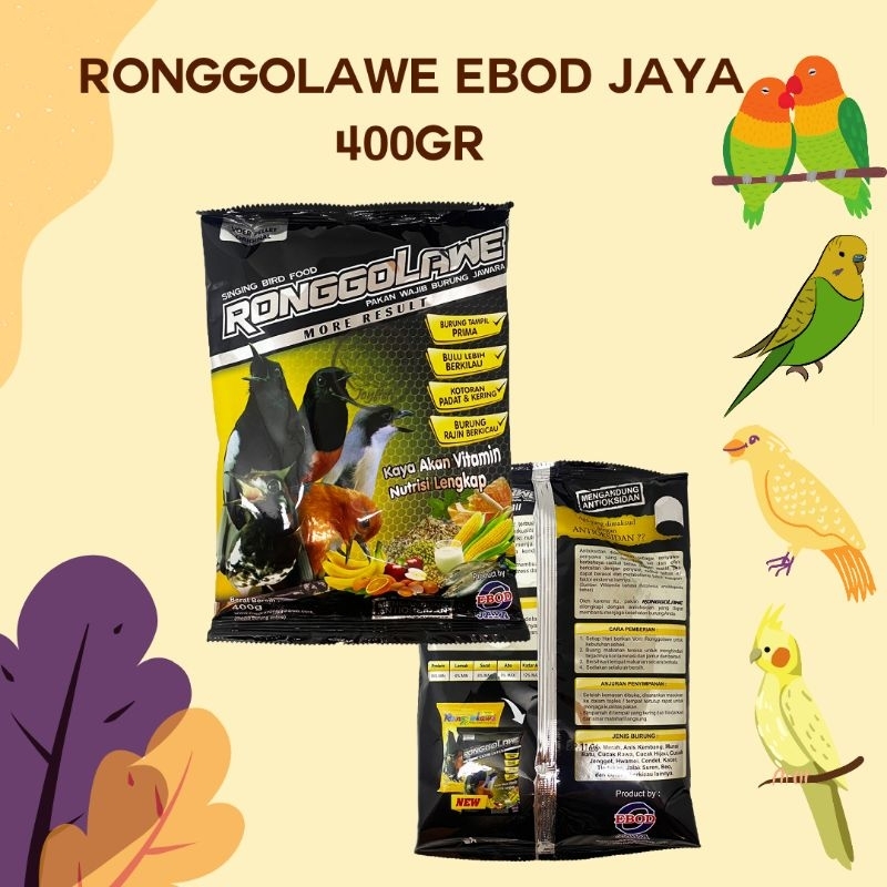 Jual EBOD RONGGOLAWE pakan burung ebod jaya 400gr | Shopee Indonesia