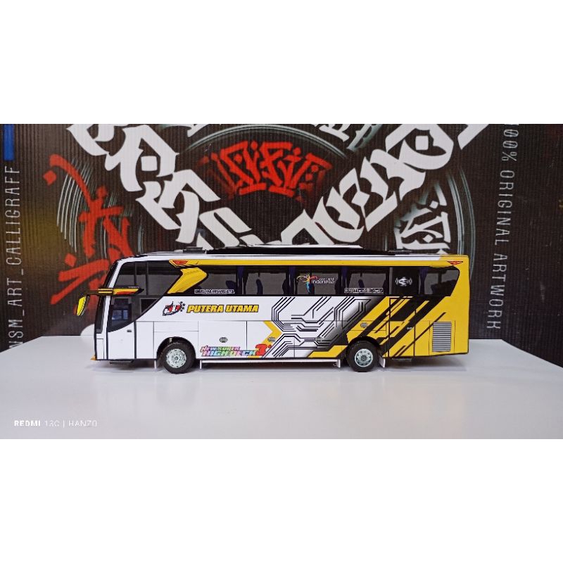 Jual Miniatur Bus Rahma Nursyifa JB3 Putera Utama mainan Basuri Set ...