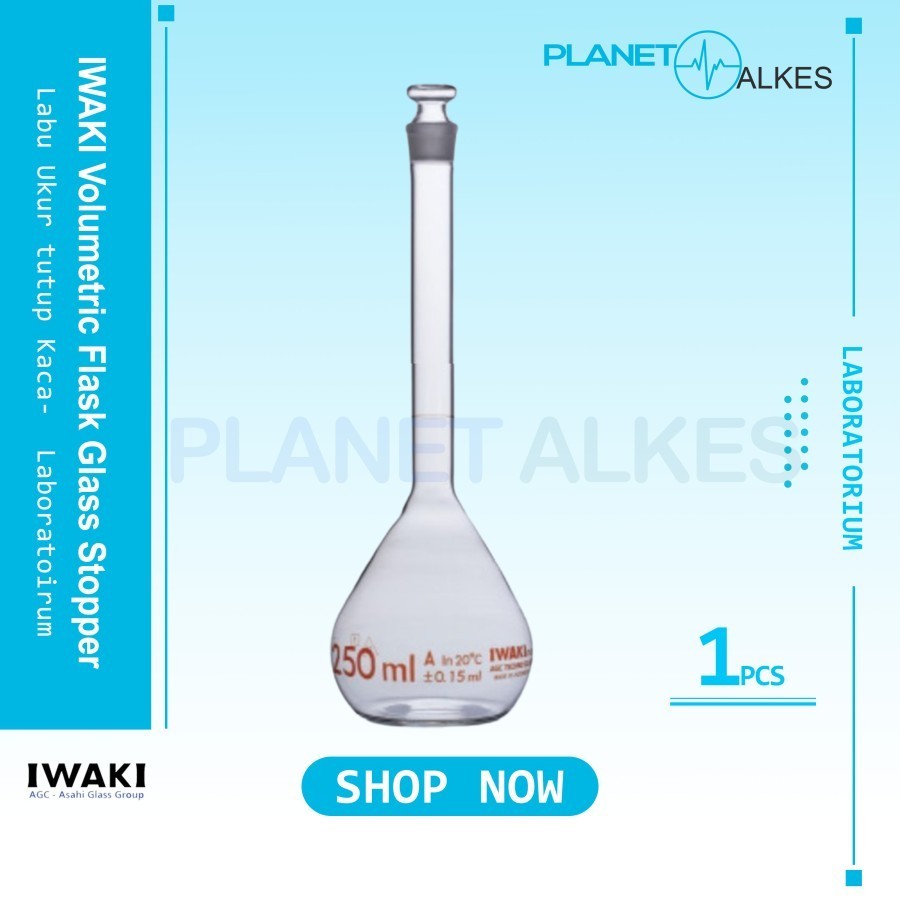 Jual IWAKI.5640-100. Labu Ukur 100ml Tutup Kaca | Volumetric Flask Glass Stopper 100ml | Shopee ...